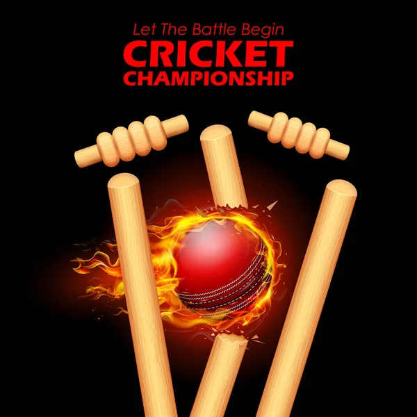 Fiery ball breaking the stumps for Cricket - Stock Image - Everypixel