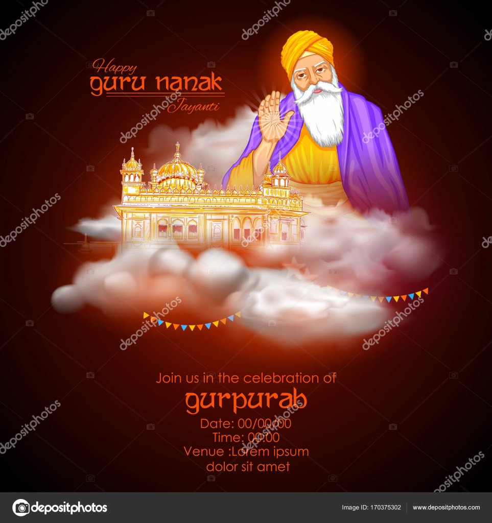 Happy Gurpurab, Guru Nanak Jayanti festival of Sikh celebration ...