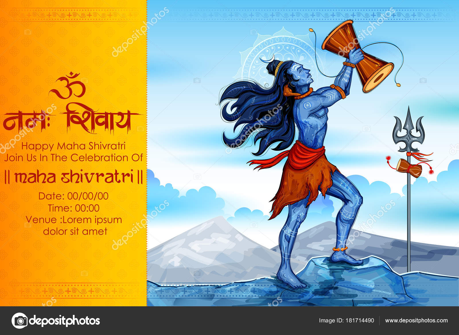 Dewa Siwa, Dewa Hindu India untuk Shivratri Vektor Stok oleh ©vectomart ...