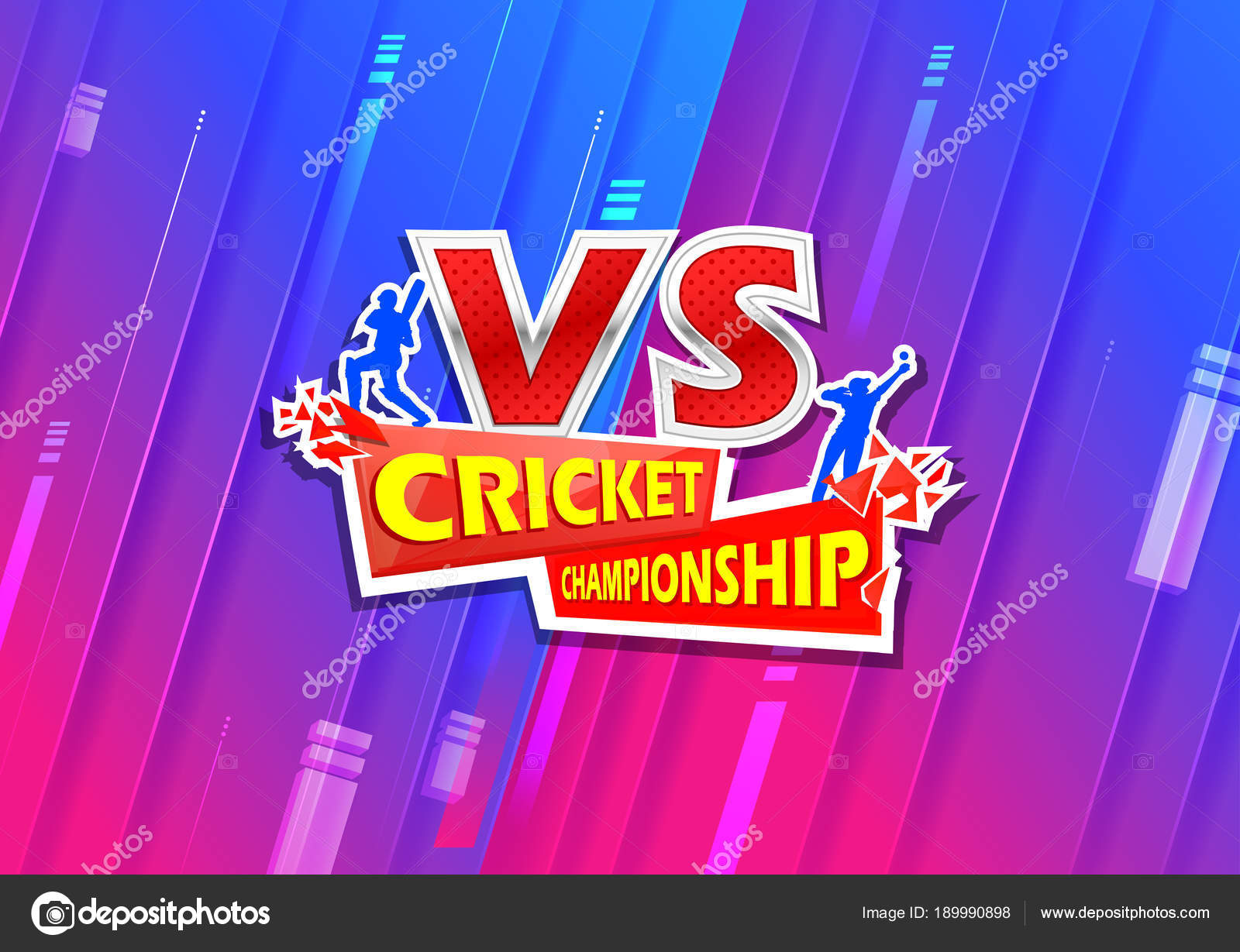 Batsman and bowler playing cricket championship sports Stock Vector by ©vectomart 189990898