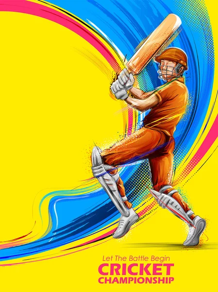 Batsman playing cricket championship sports Stock Vector by ©vectomart 189992068