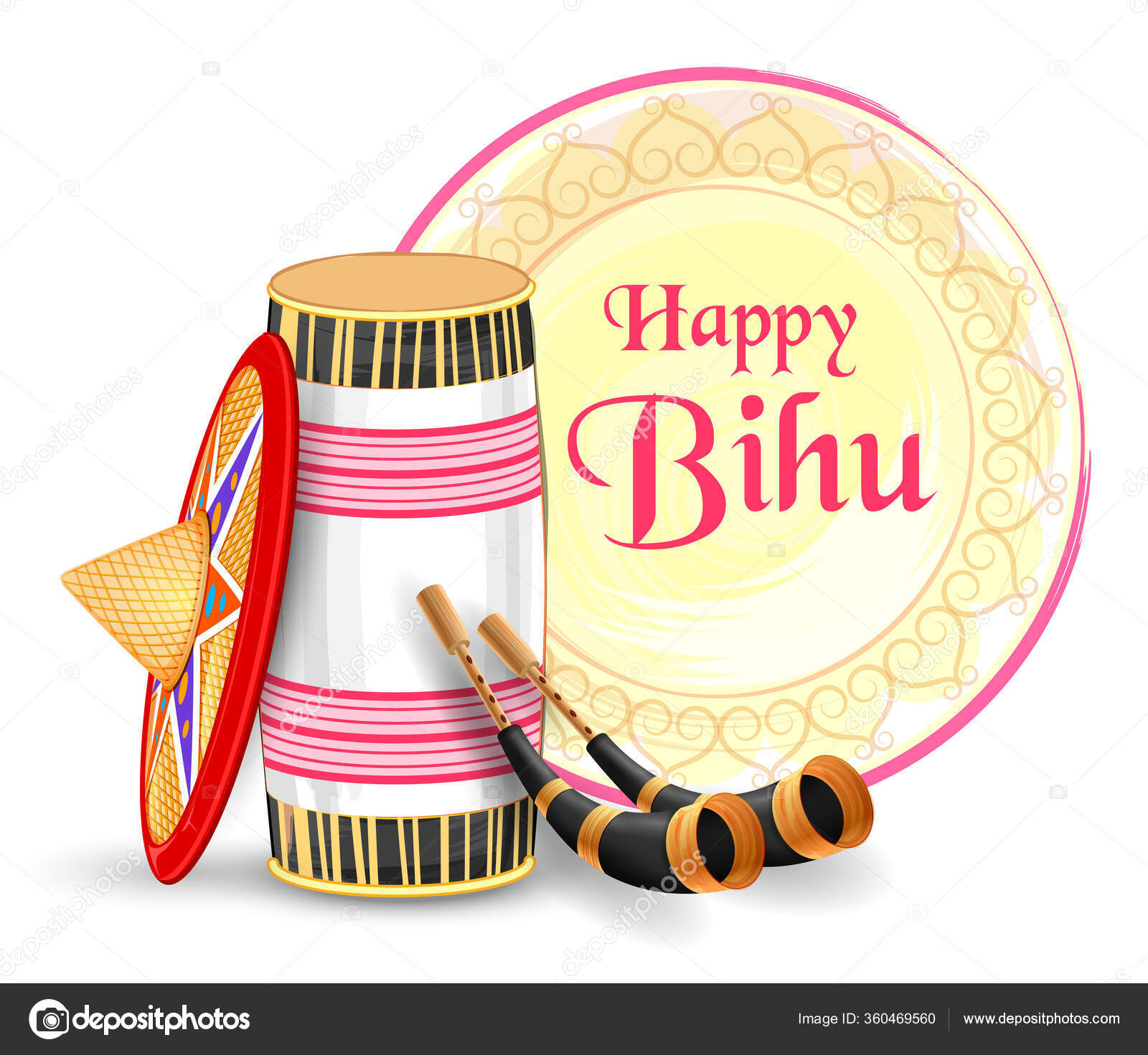 Traditional background for religious holiday festival of Assamese New ...