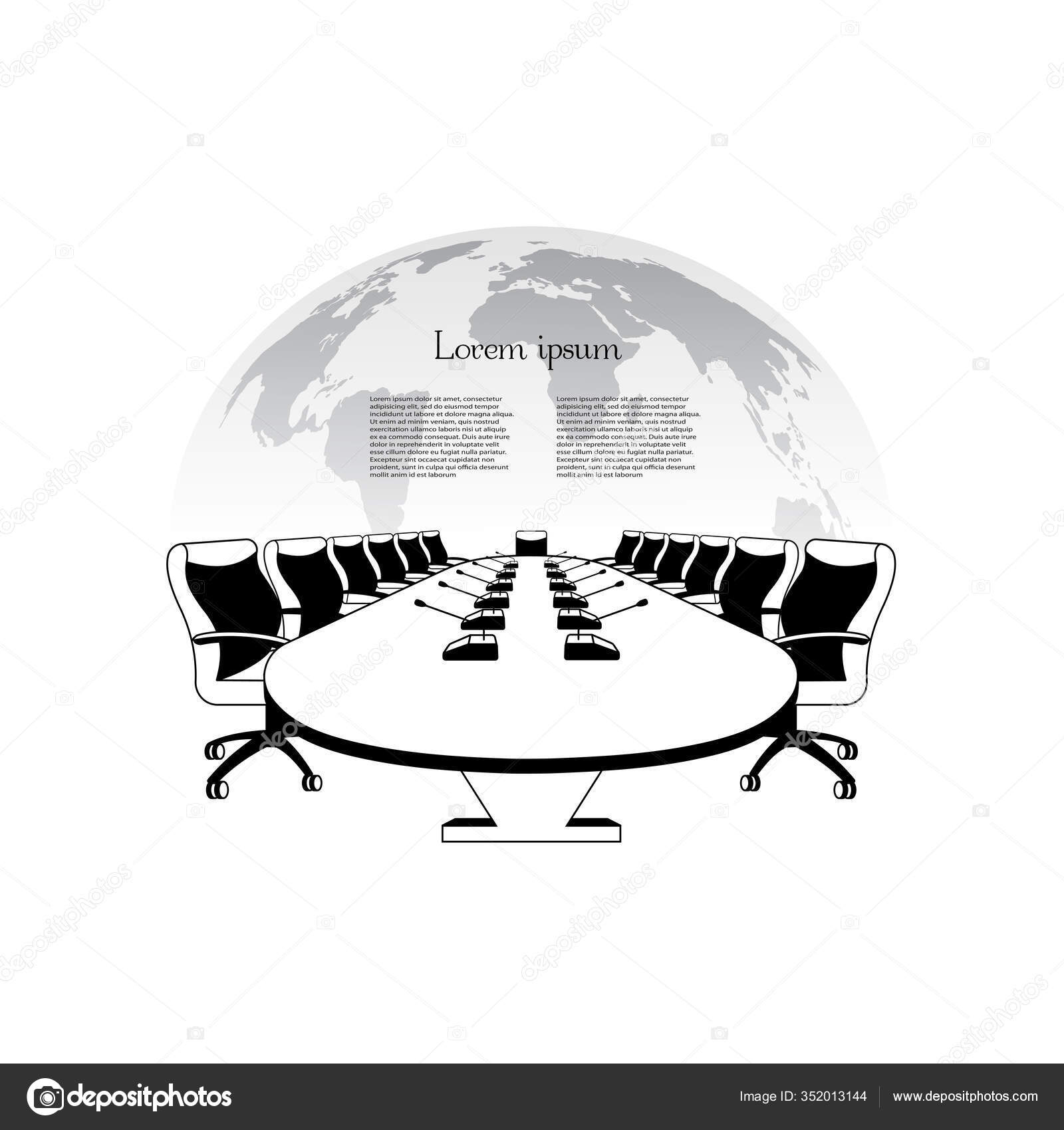 Business Meeting Table Concept Planet Background Stock Vector by ©matc ...