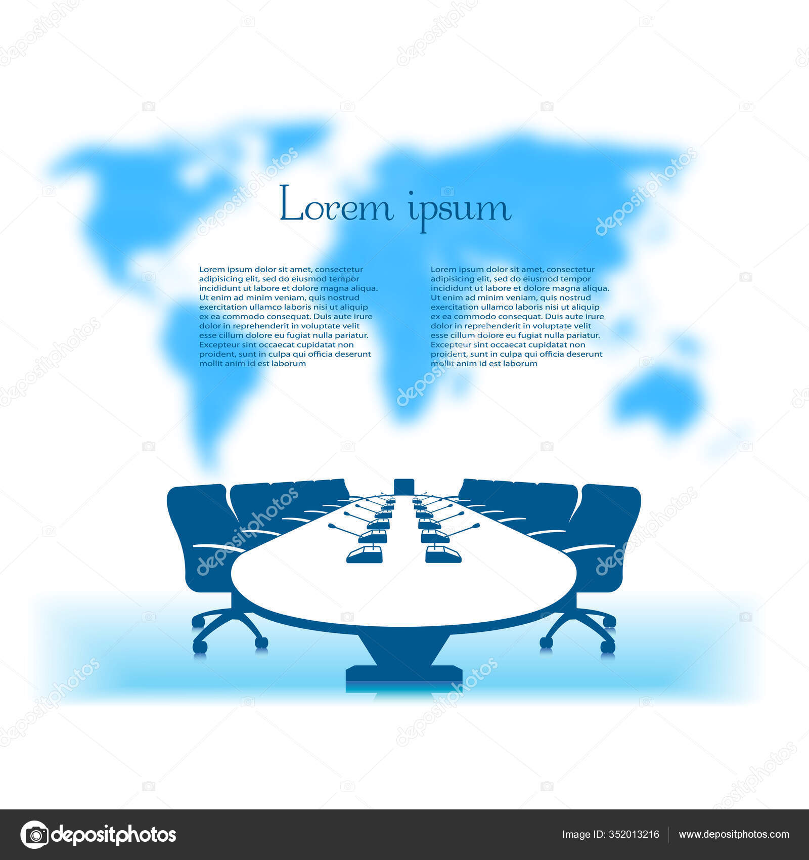Business Meeting Table Concept Planet Background Stock Vector Image by ...