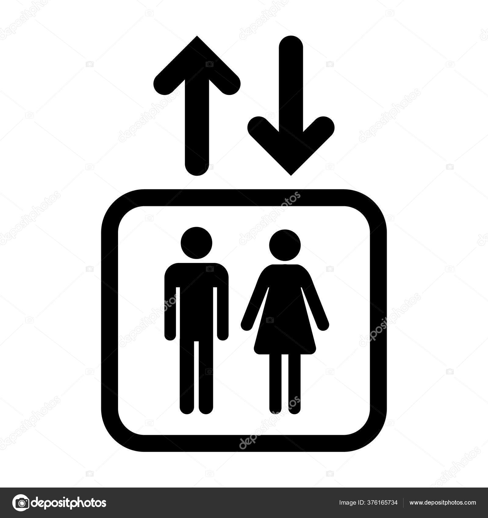Elevator Icon Vector White Background Stock Vector Image by ...