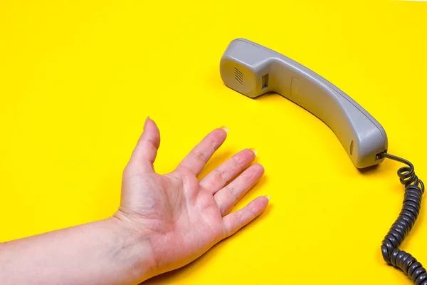 Close Up Of Hand Holding Telephone — Stock Photo © Krakenimages.com ...