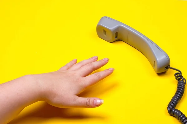 Close Up Of Hand Holding Telephone — Stock Photo © Krakenimages.com ...