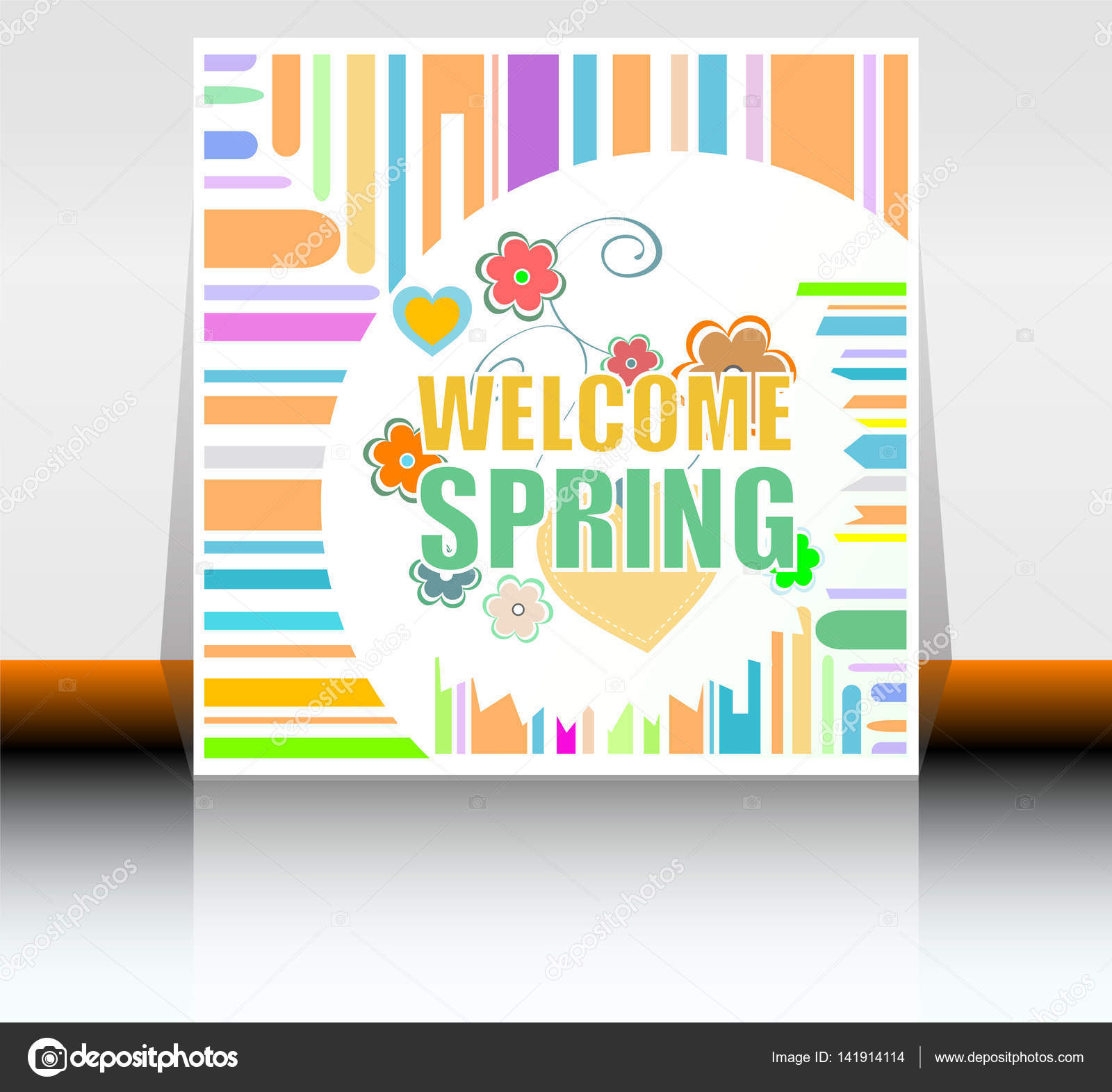 Welcome spring words on holiday card — Stock Photo © fotoscool #141914114