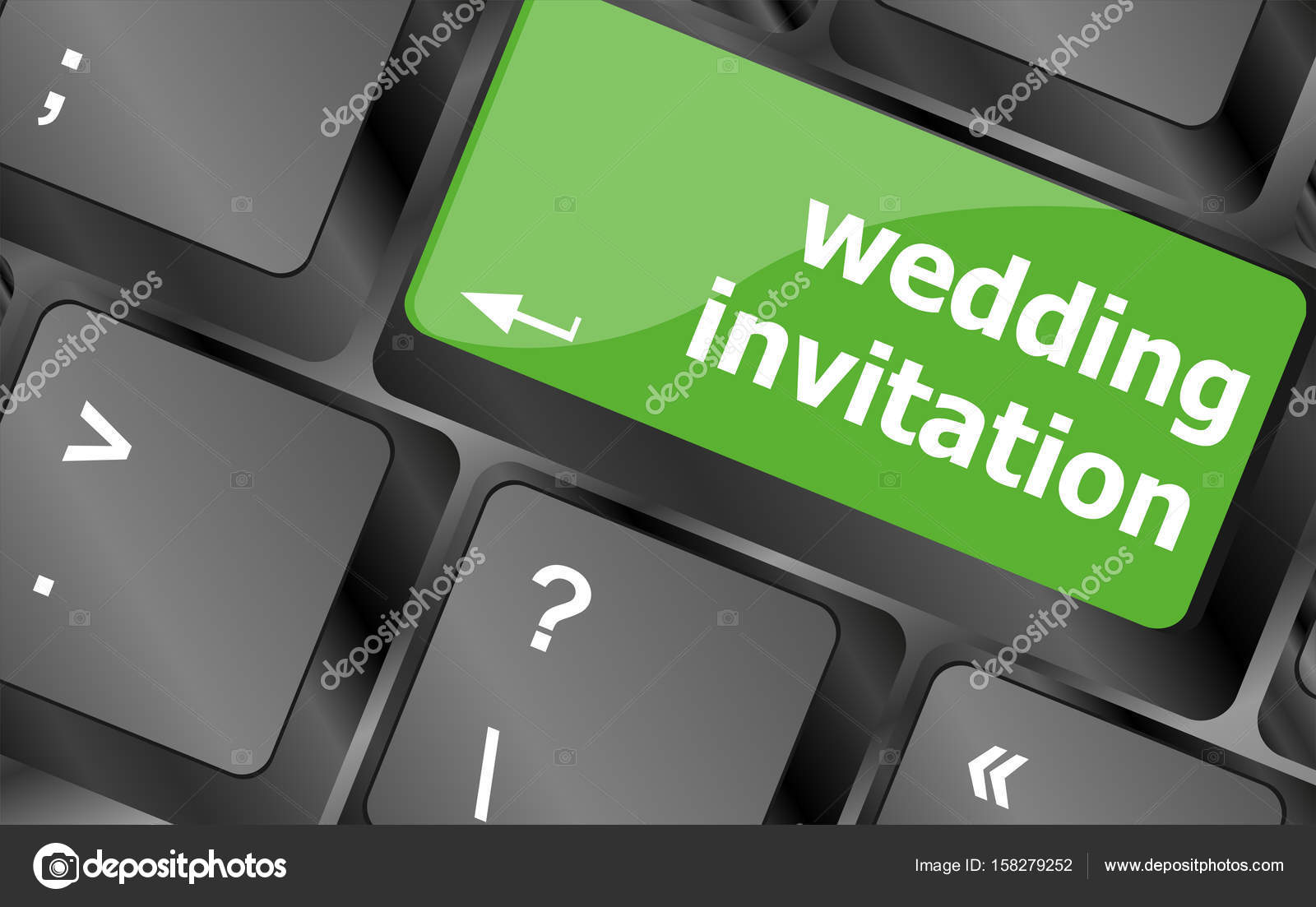 Wedding invitation word button on keyboard key — Stock Photo ...