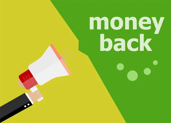 flat design business concept. Money back digital marketing business man ...
