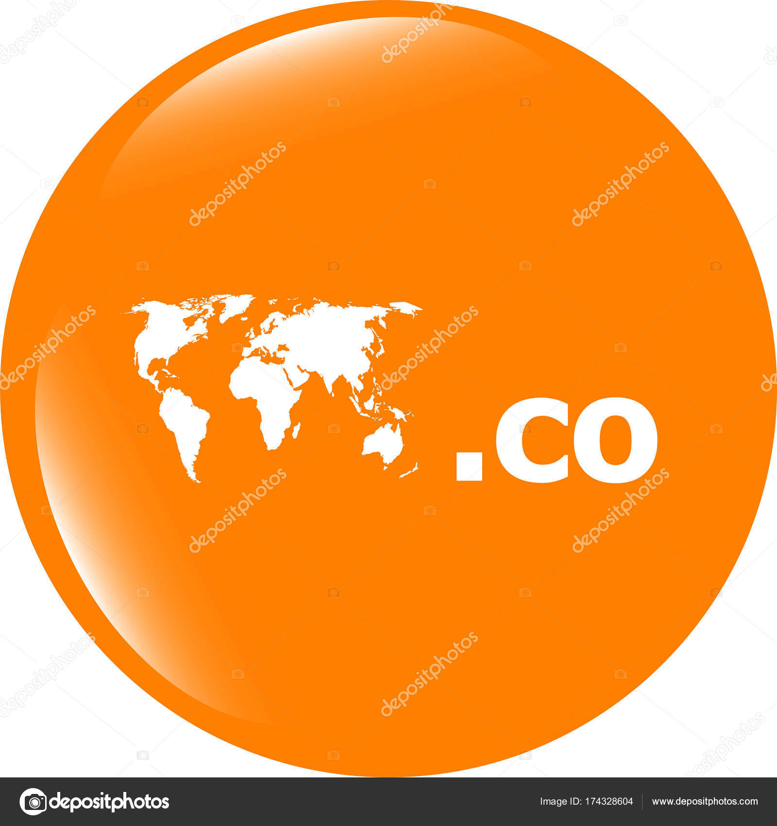 Icono de signo de dominio CO. Símbolo de dominio de Internet de nivel ...
