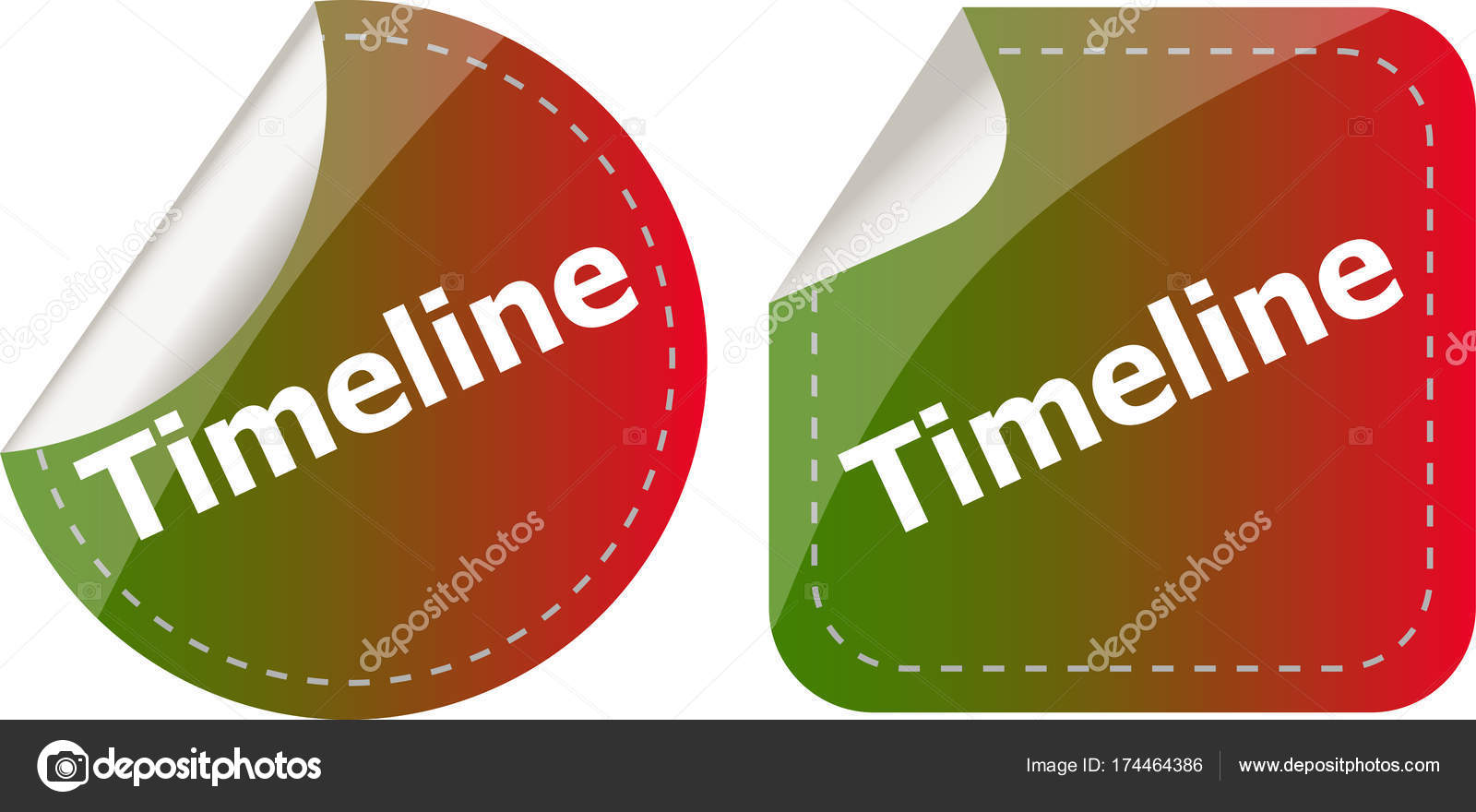 Timeline Labels, stickers, pointers, tags for your (web) page — Stock ...