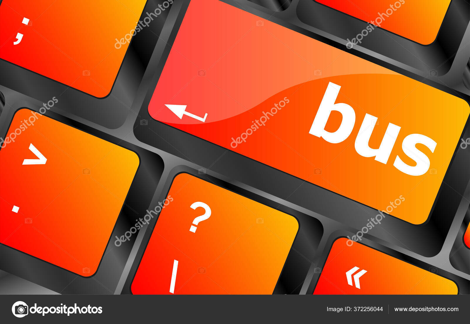 Bus Word Icon Laptop Keyboard Keys — Stock Photo © fotoscool #372256044