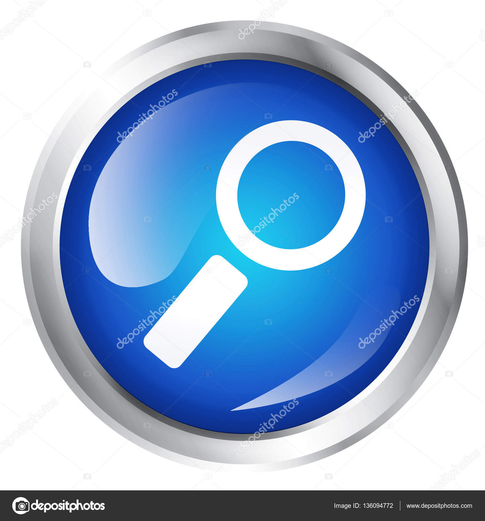 Computer icon with search or magnifying glass symbol — Stock Photo ...