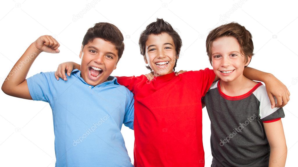 Three happy friends Stock Photo by ©Anna_Om 125312608