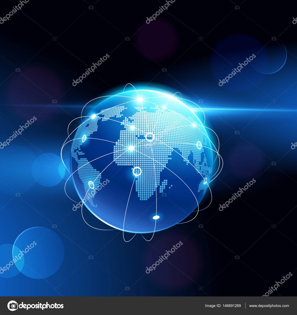 Globe network connection. Vector Stock Vector Image by ©-Baks- #146691269
