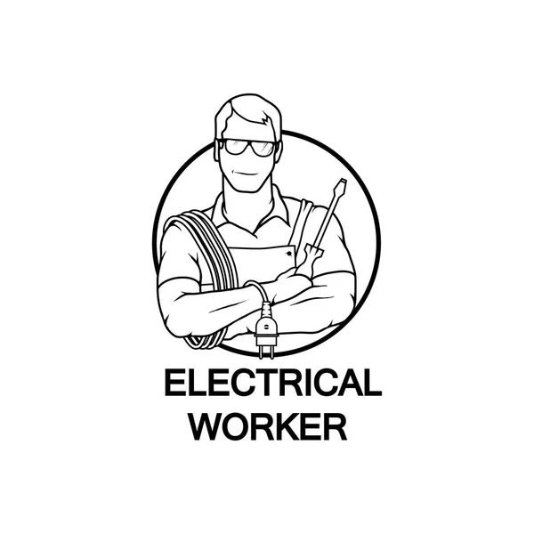 Electrician man, logo vector. Stock Vector Image by ©goodgraphic #264519194