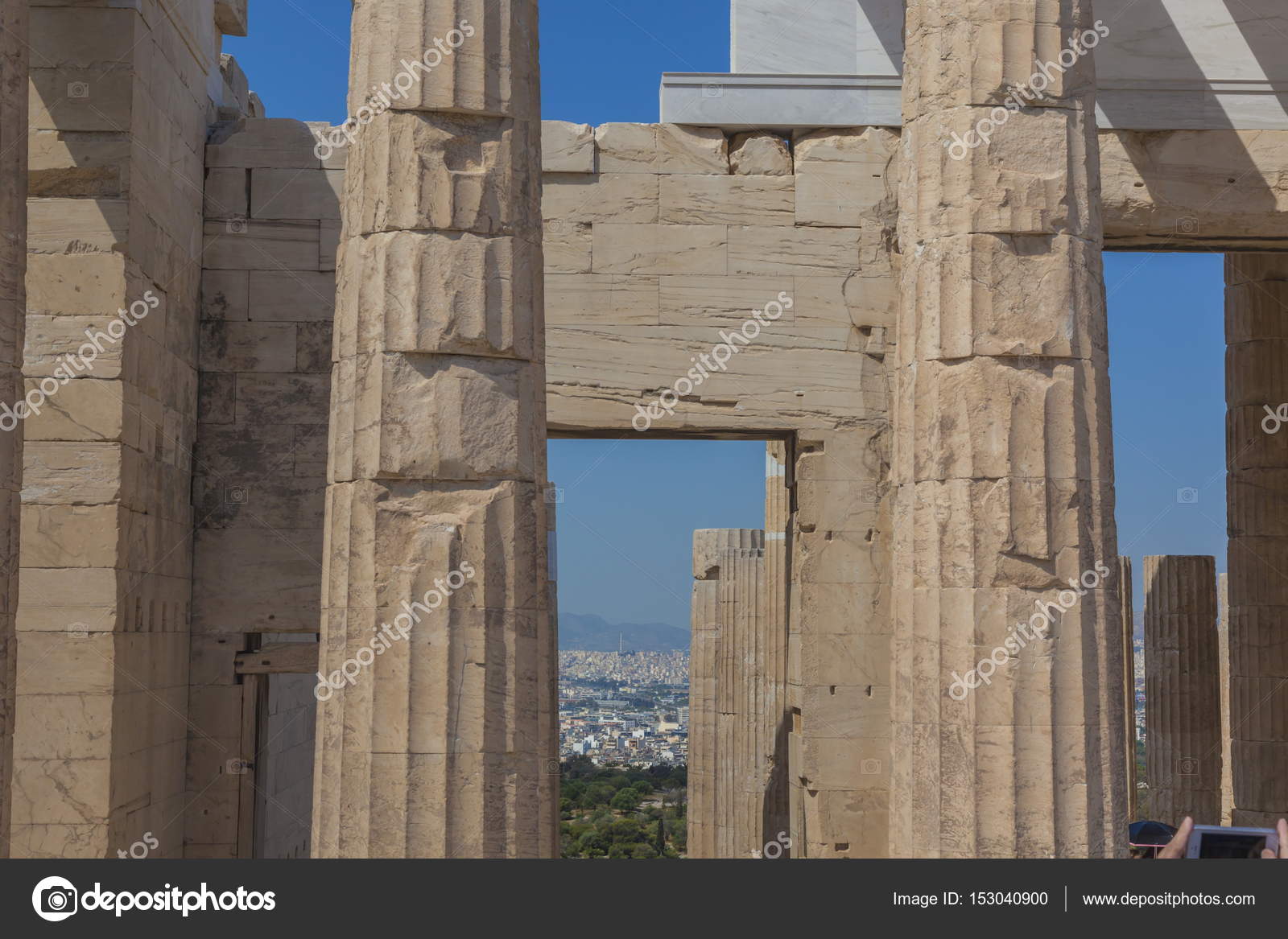 Ancient Ruins Acropolis Athens Blue Sky Stock Photo by ©amikphoto 153040900