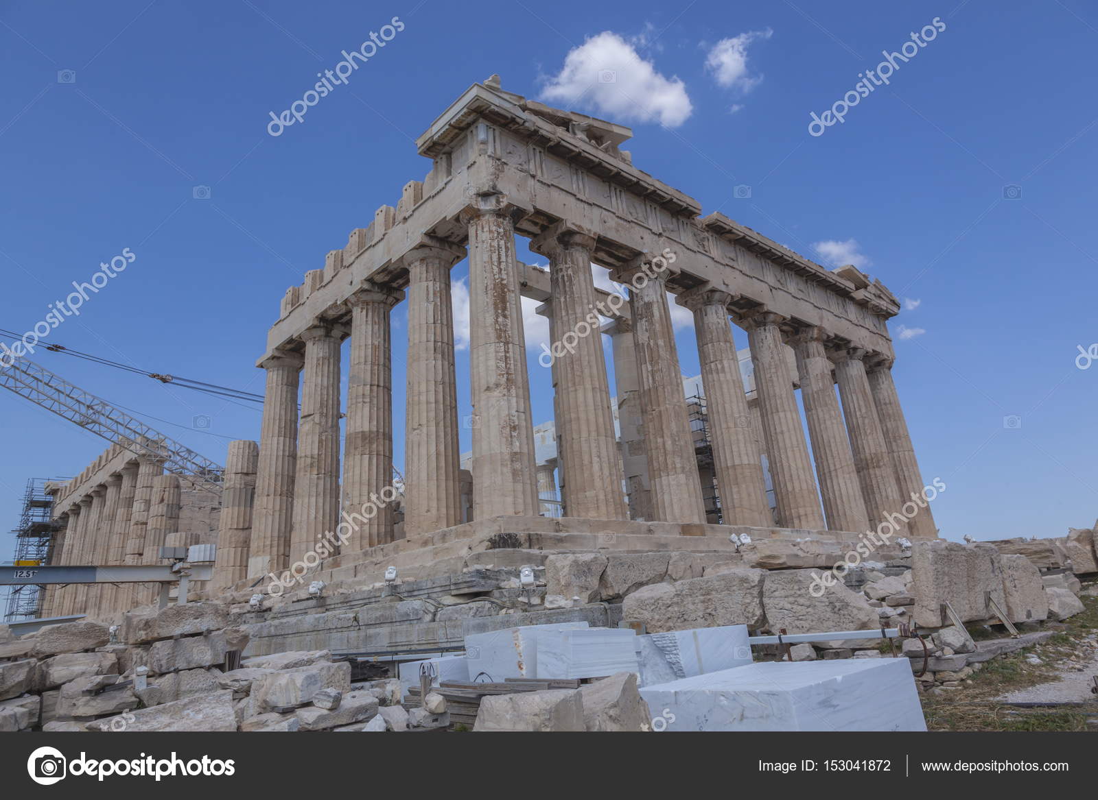 Ancient Ruins Acropolis Athens Blue Sky Stock Photo by ©amikphoto 153041872