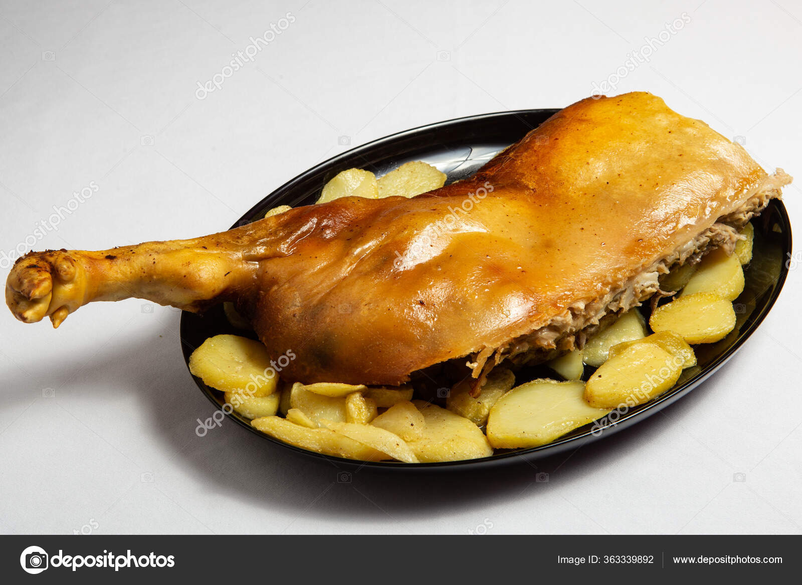 Typical Roast Suckling Pig Leg Traditional Spanish Castilla Leon ...