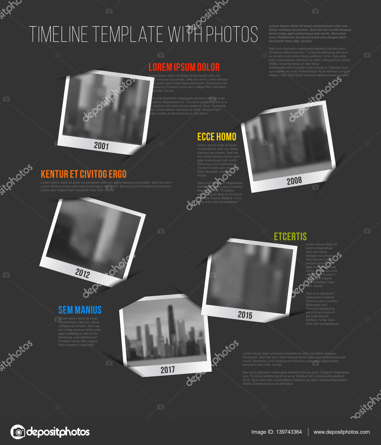 Infographic Timeline Template with photos Stock Vector Image by ©orson ...