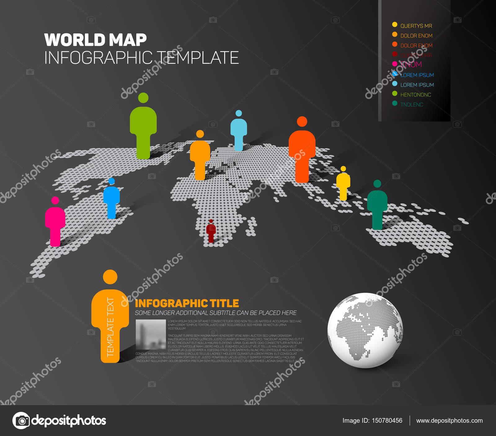 World map infographic template with figures Stock Vector Image by ...
