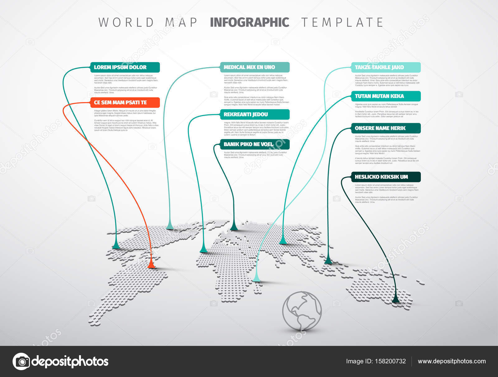 World map infographic template Stock Vector Image by ©orson #158200732