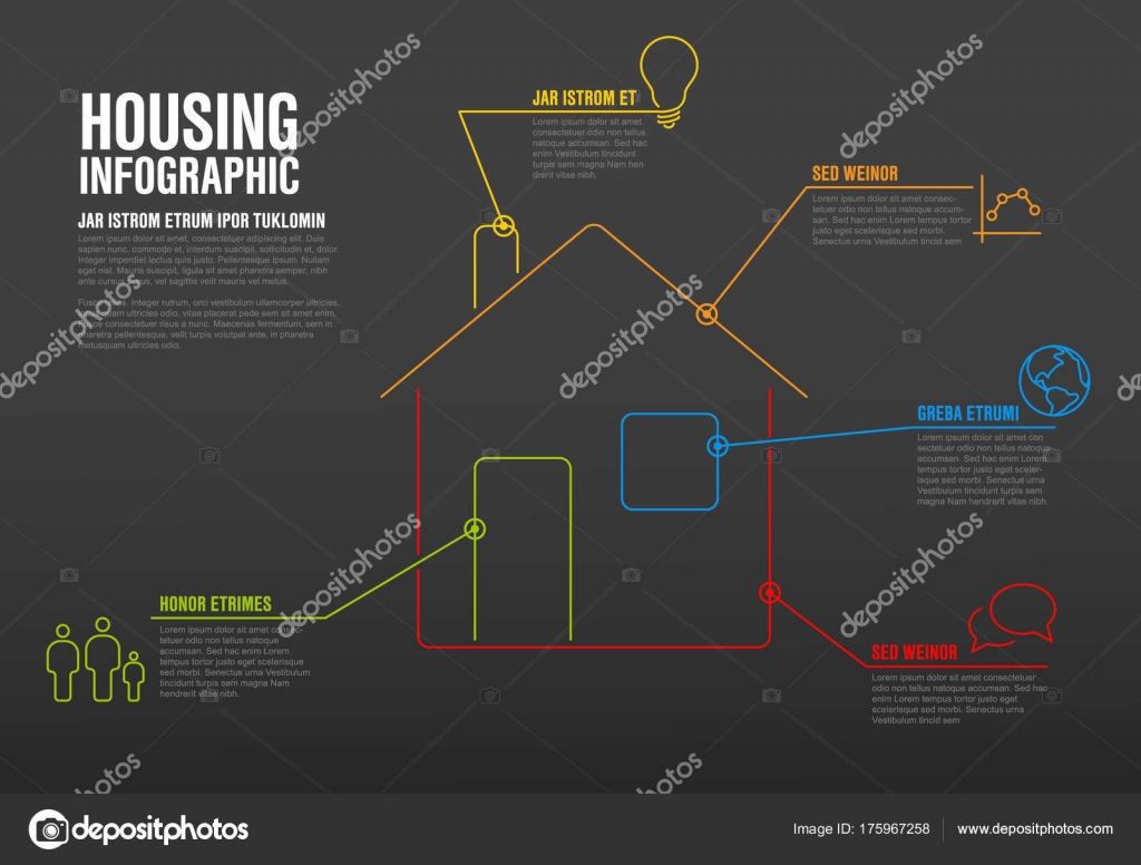 Thinline housing infographic template Stock Vector by ©orson 175967258