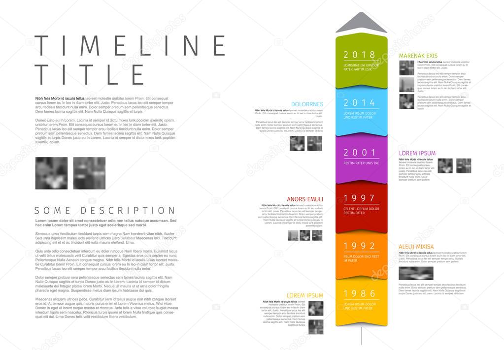 Vector Colorido Vertical Infografía Plantilla Informe Línea Tiempo Con ...