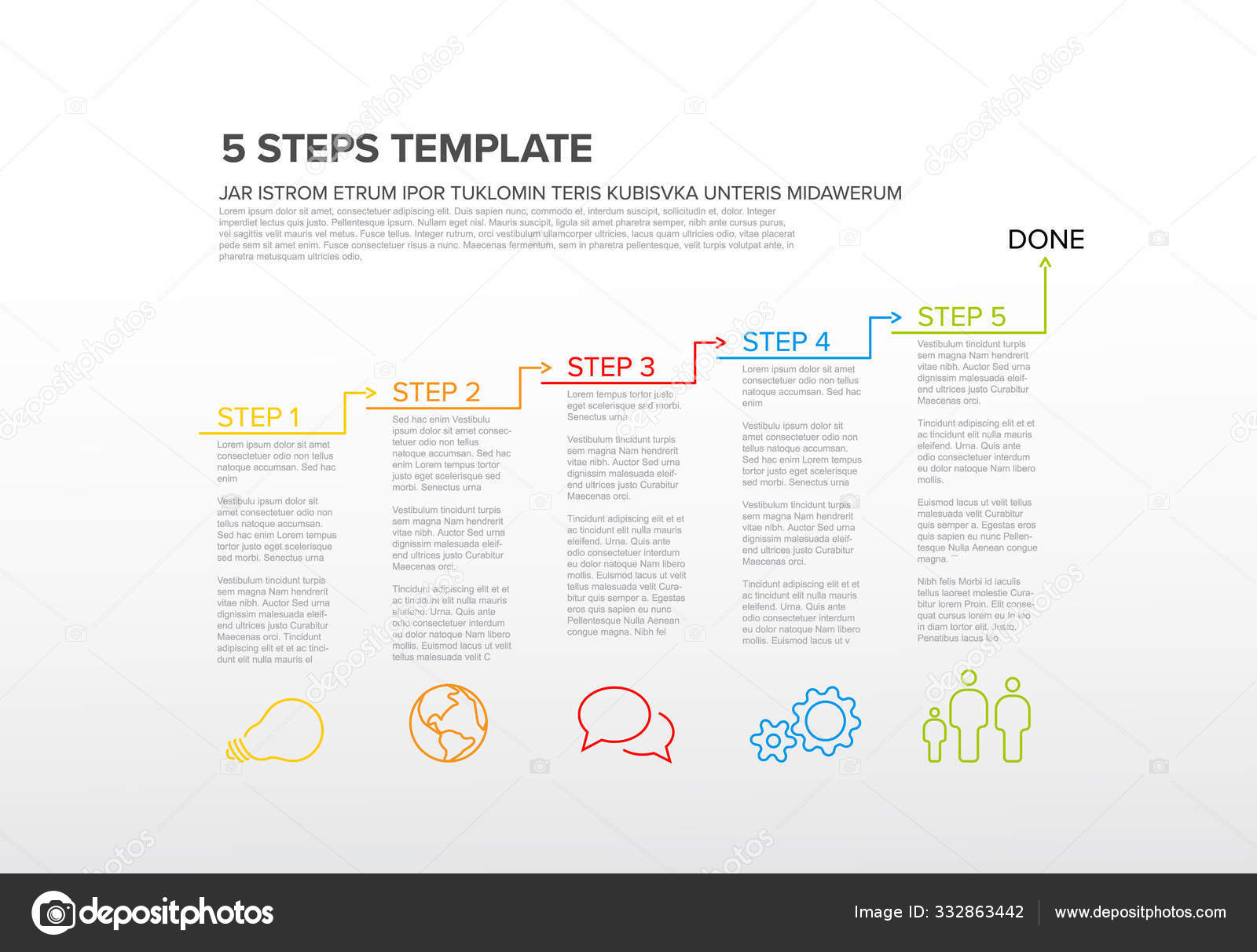 Five steps sequence template infographic Stock Vector Image by ©orson ...