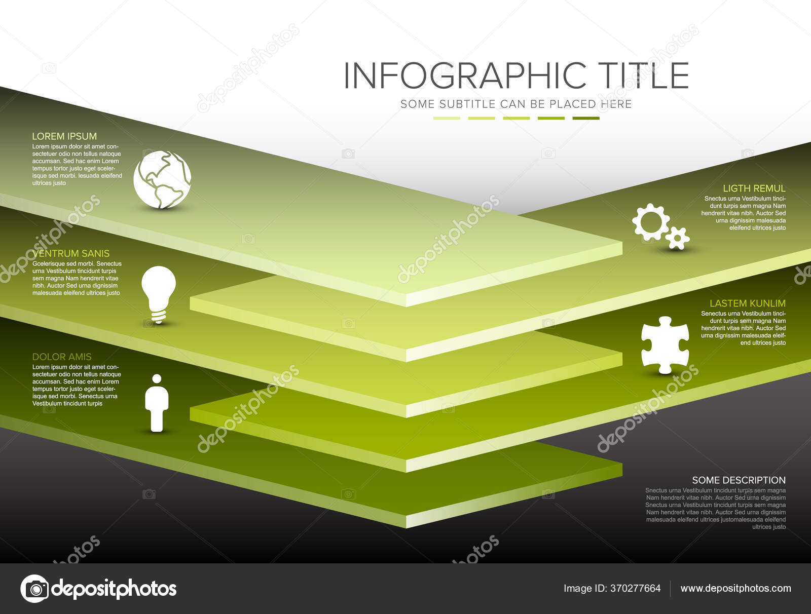 Vector Infographic Layers Template Five Level Desks Material Structure Green Stock Vector Image ...