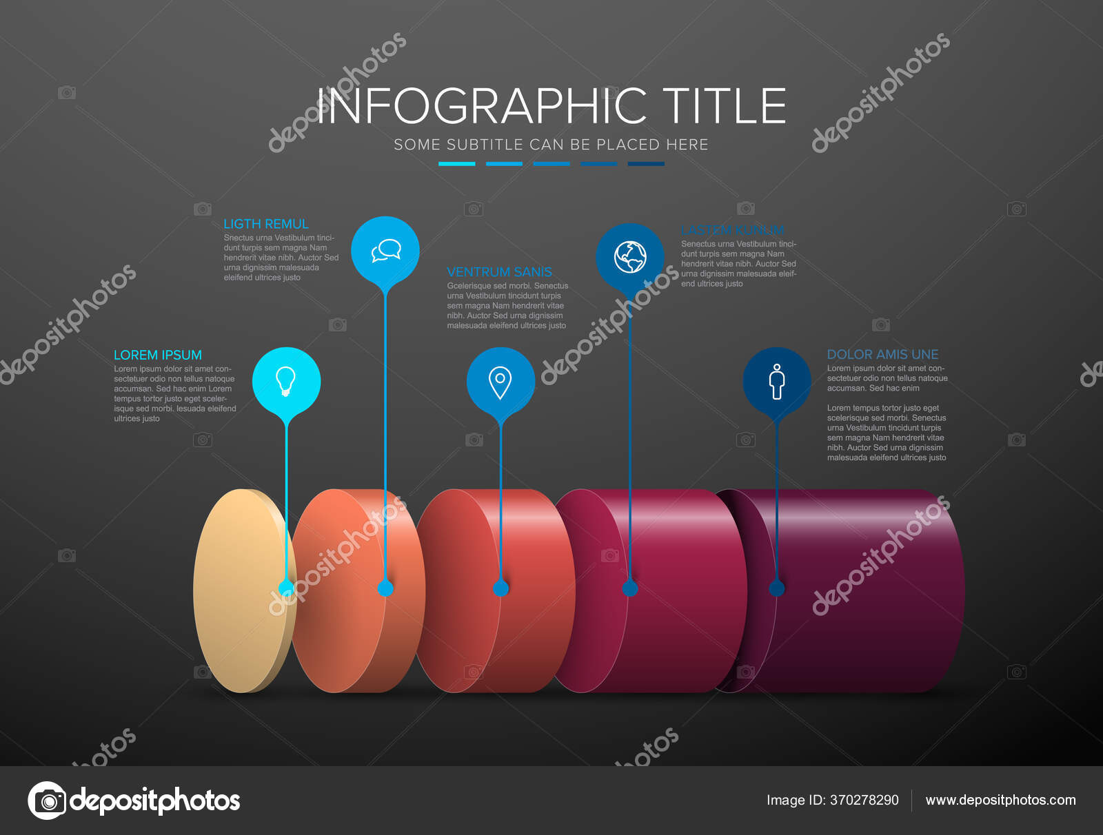 Vector Infographic Layers Template Five Levels Material Structure Dark Red Stock Vector Image by ...