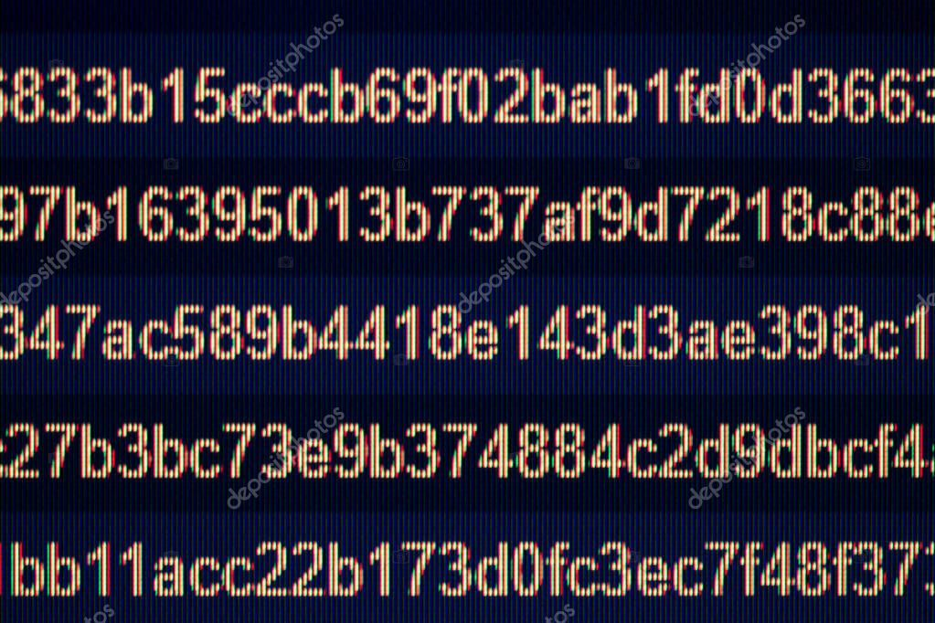 Primer plano del código informático aleatorio compuesto por números y ...