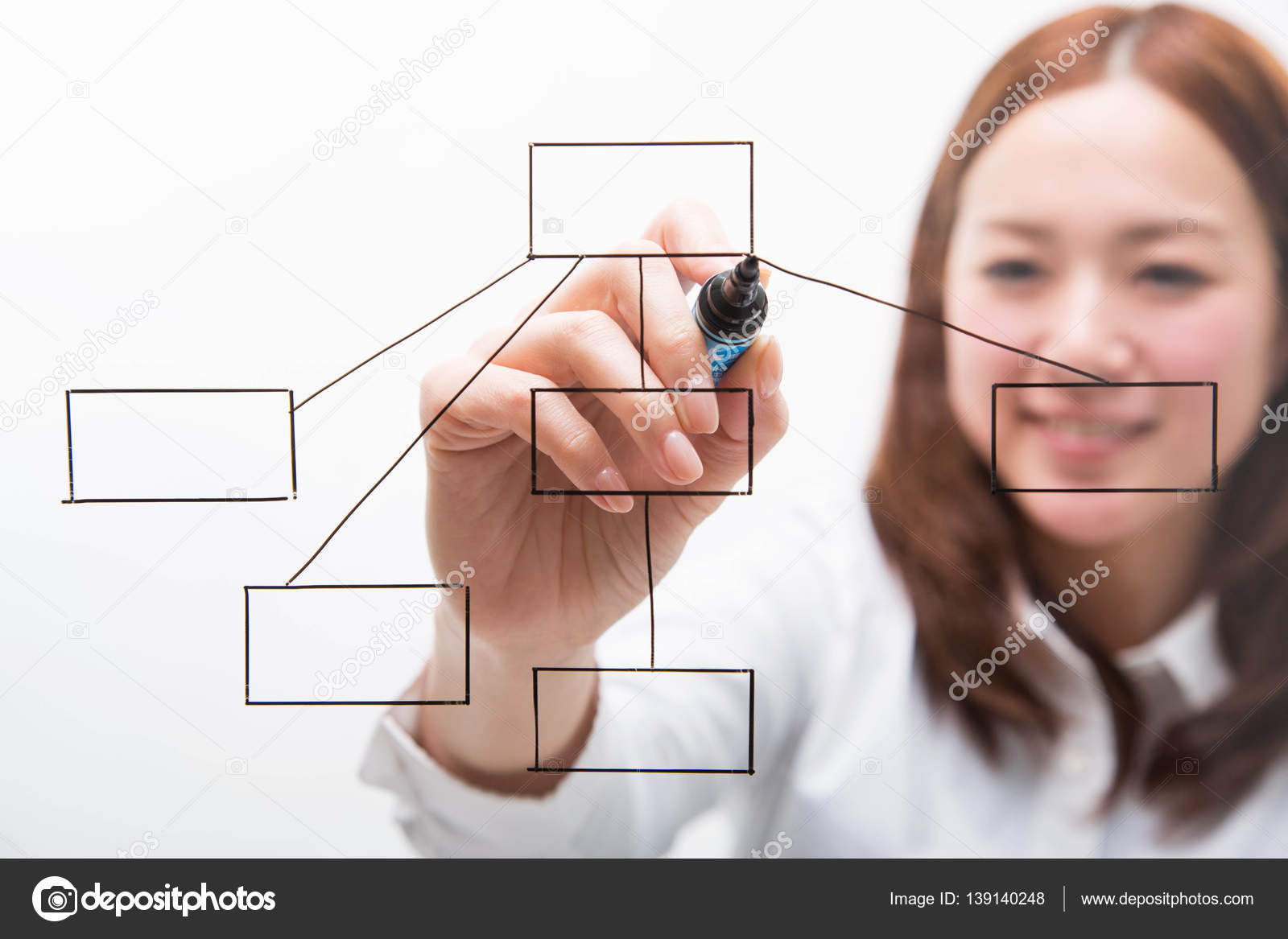 Businesswoman drawing a diagram — Stock Photo © Yuichiro #139140248