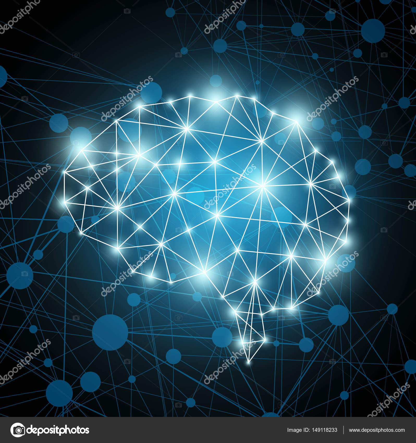 Brain polygon on black background Stock Vector Image by ©Yuichiro ...