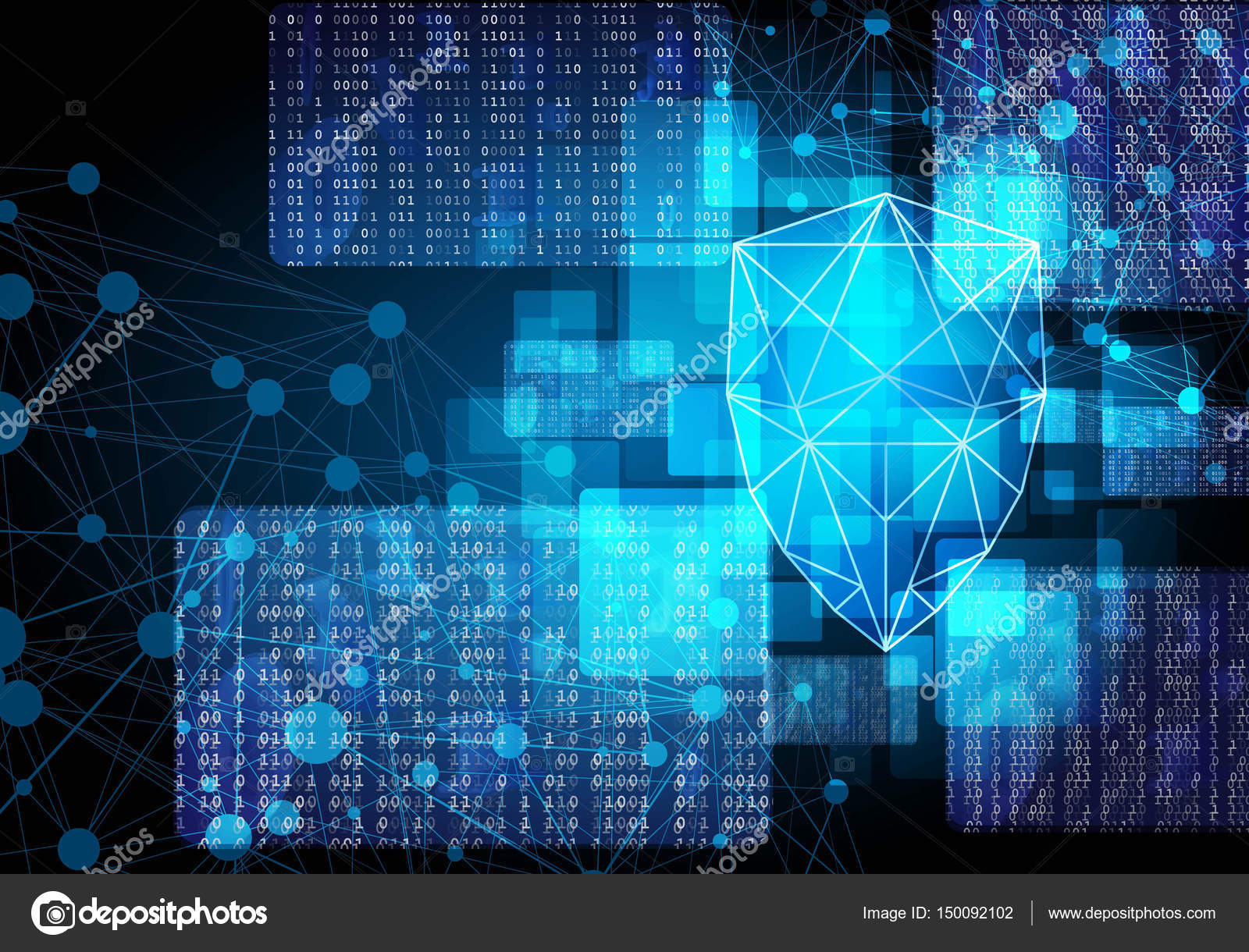 Network security shield with matrix screen Stock Vector by ©Yuichiro ...