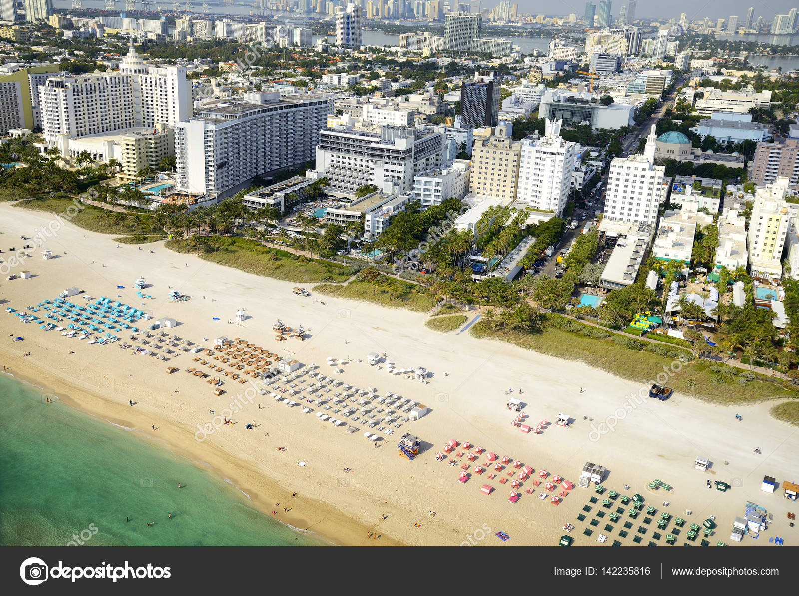 Miami Beach aerial view Stock Photo by ©katy89 142235816