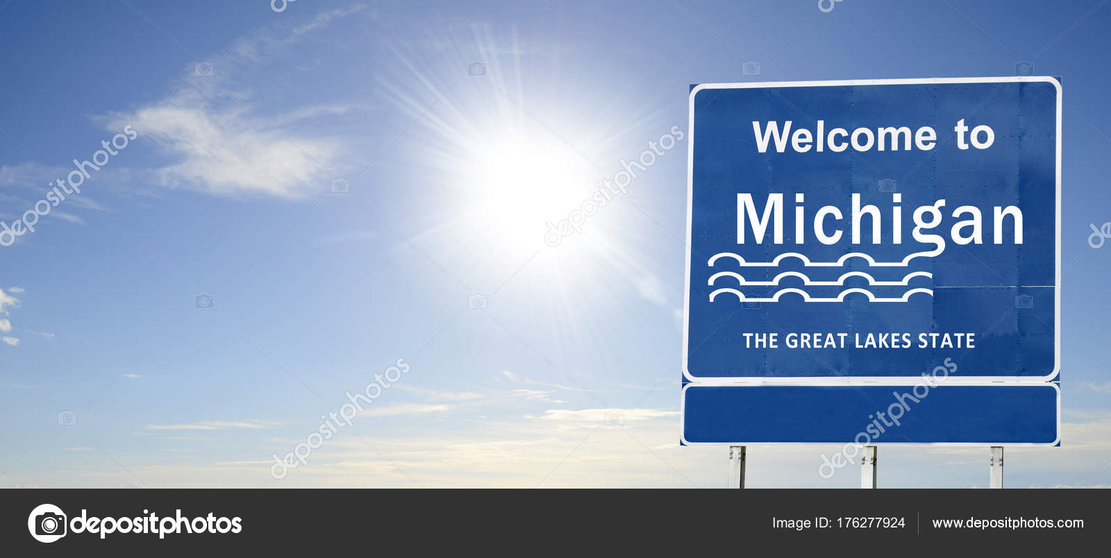 Michigan Welcome Road Sign — Stock Photo © katy89 #176277924