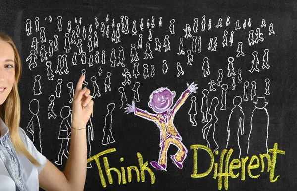 Woman and think different concept - Stock Image - Everypixel