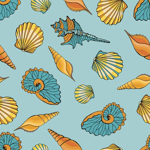 Sea World Seamless Pattern Background Fish Corals Shells White ...