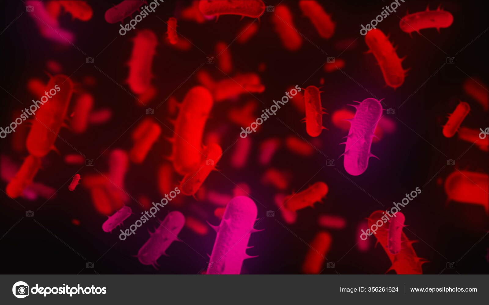 Illustration Coronavirus Covid Cells Bacteria Bacterium Floating ...