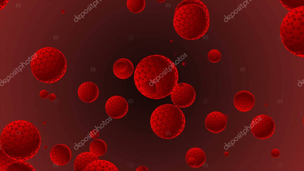Coronavirus Covid-19 ilustración de Neumonía Infectada por Virus 2019-ncov en sangre. Virus ...