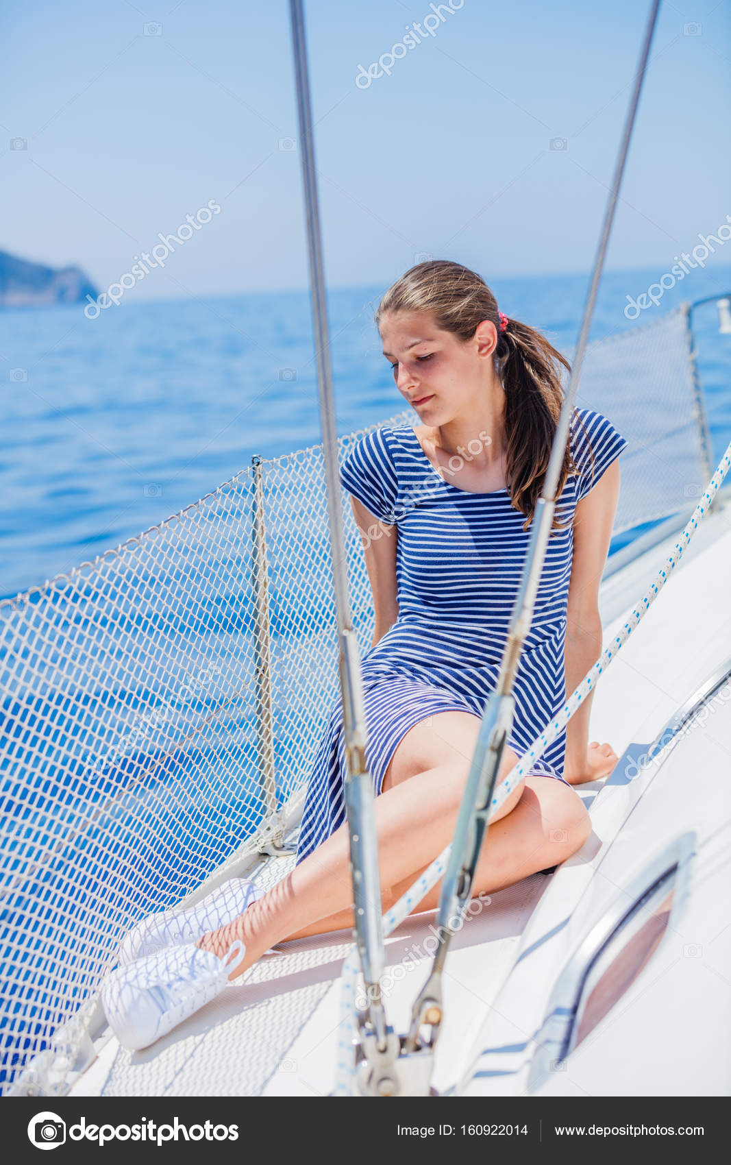 Girl Sailing On Yacht in Greece — Stock Photo © mac_sim #160922014