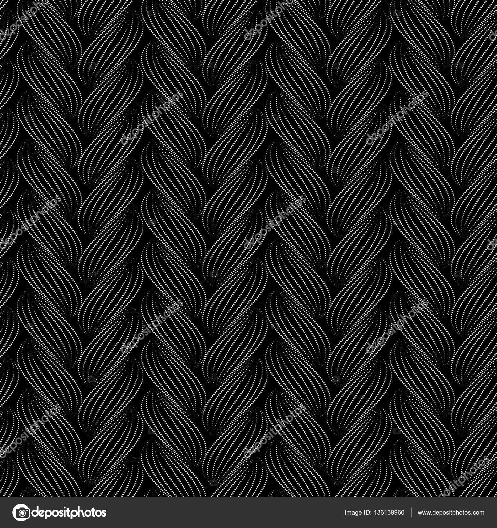Vector seamless pattern with braids. Texture of yarn with dotted line plaits close-up. Abstract ...