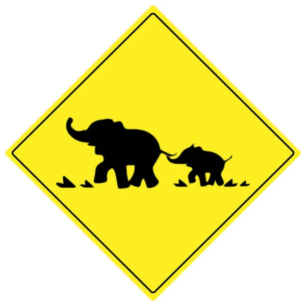 Beware elephant traffic sign. Elephant warning traffic sign. Warning ...