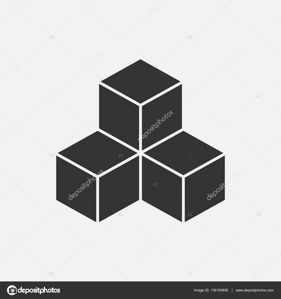 Cube isometric logo concept, 3d vector illustration. Flat design style ...
