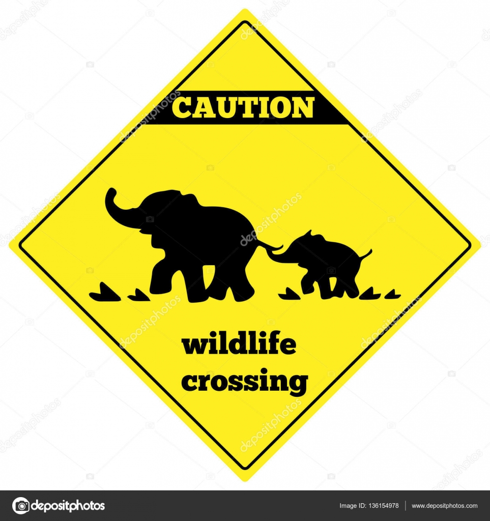 Beware elephant traffic sign. Elephant warning traffic sign. Warning ...