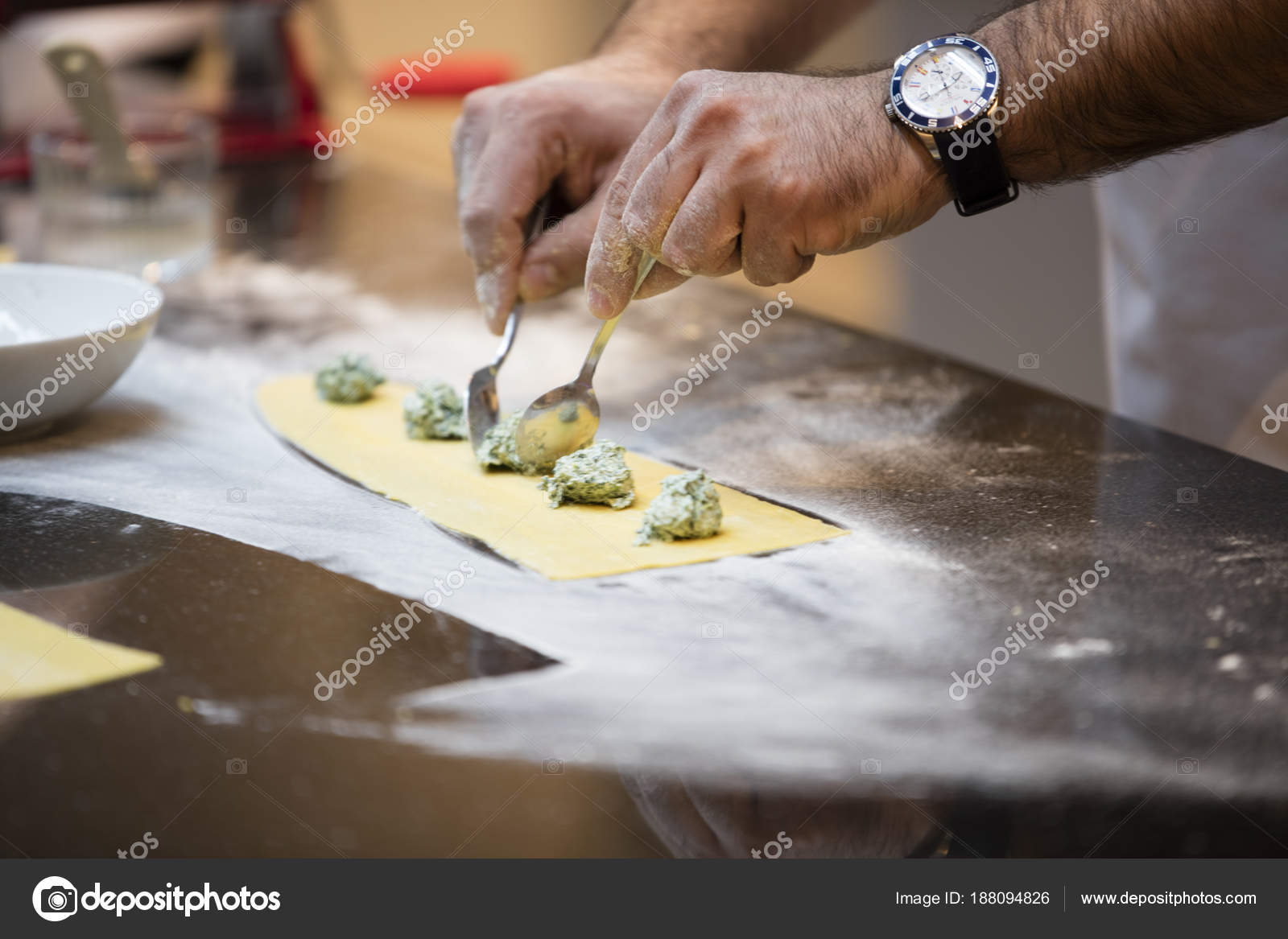 Man Making Ravioli Italian Cuisine Gluten Free — Stock Photo © senkaya ...