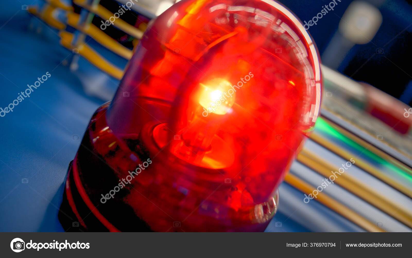 Closeup image of red alarm lights on building wall Stock Photo by ...