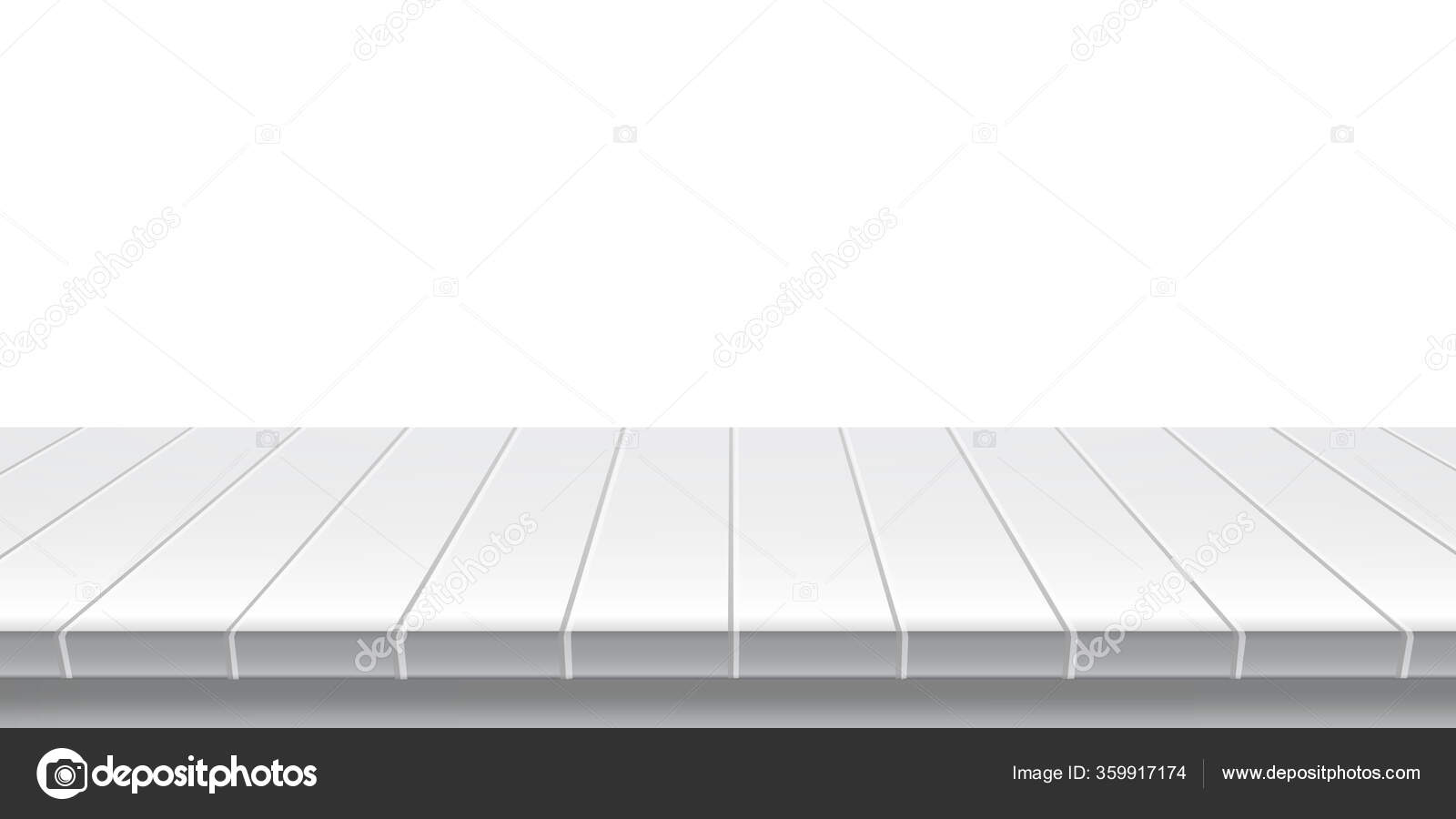White empty square table.realistic table, 3d. Element for your design, advertising.vector Stock ...